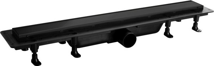 Душевой трап (лоток) PlastBrno Design 4 SZA7850 84,4 см, с решеткой, 2 в 1 под плитку, черный матовый