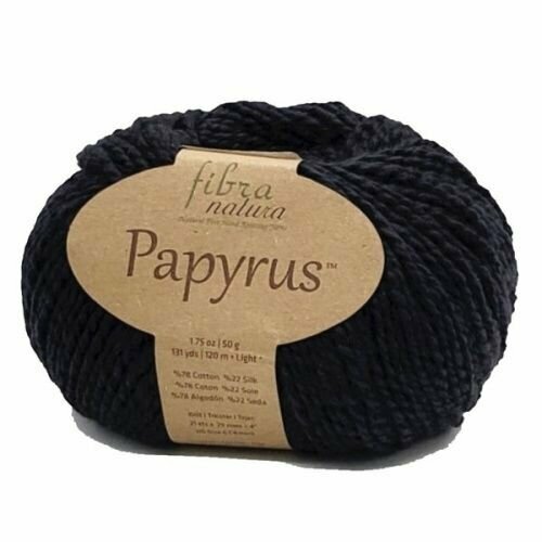 Пряжа Fibra Natura Papyrus цвет 229-26 Черный / 6 шт 50гр 120м 78% хлопок 22% шелк / Фибра Натура Папирус