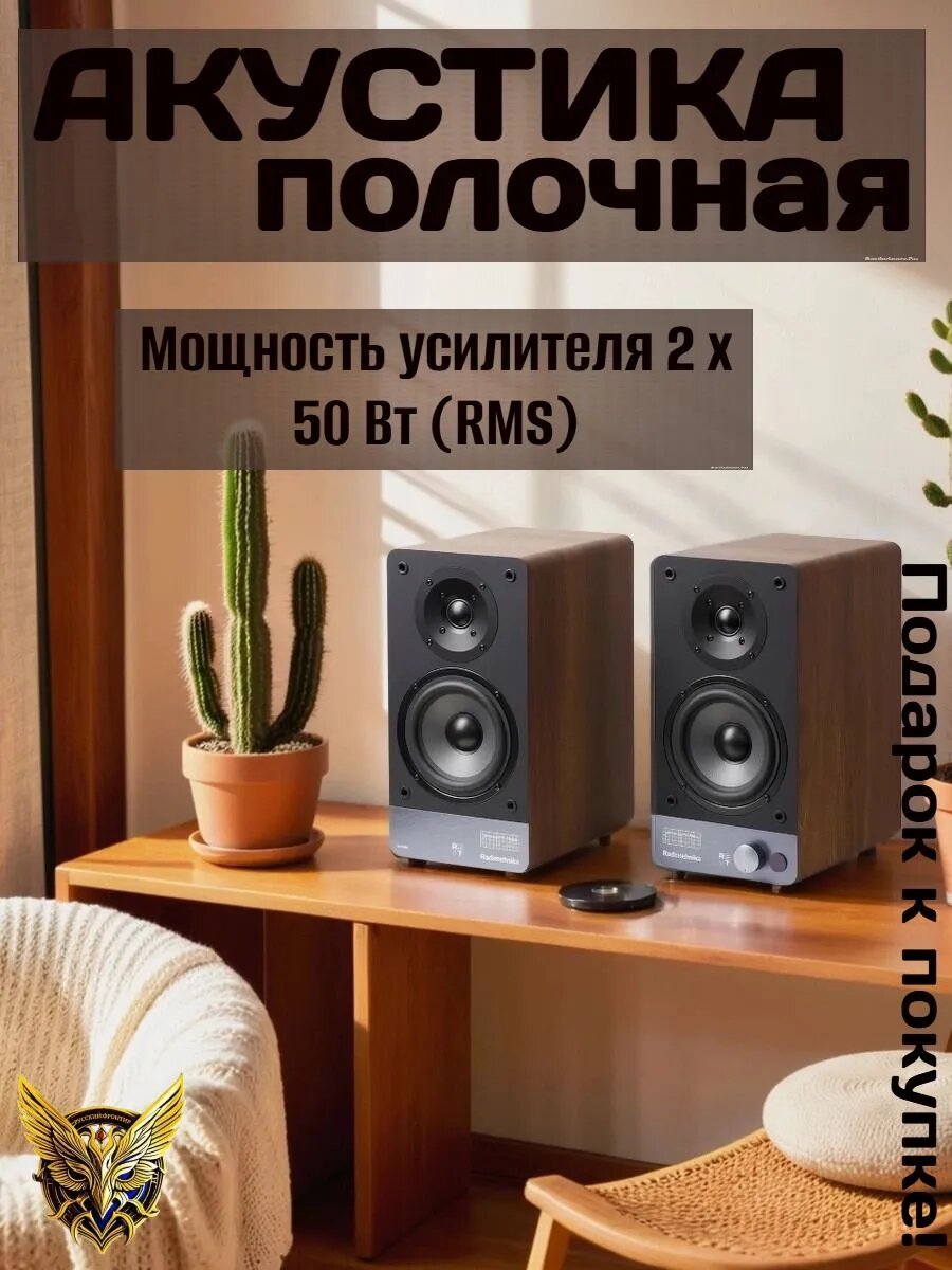 Акустика Radiotehnika S-20NA, полочная, активная, мощность 100 Вт, 55Гц-20кГц