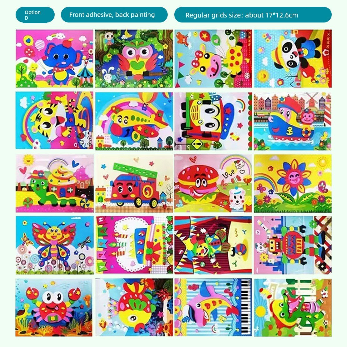 Набор для творчества: 3D-коллаж из стикеров для девочек, ручная работа, DIY, для детского сада Смешанный набор из 30