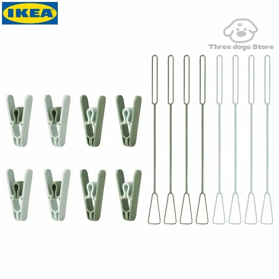 Прищепки для белья с ремешками IKEA SLIBB , 8 штук (прищепки икеа слибб)