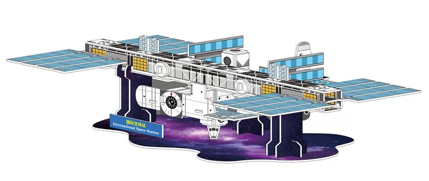 Средний 3D-пазл-модель Международной космической станции, набор для самостоятельной сборки, игрушка для детей