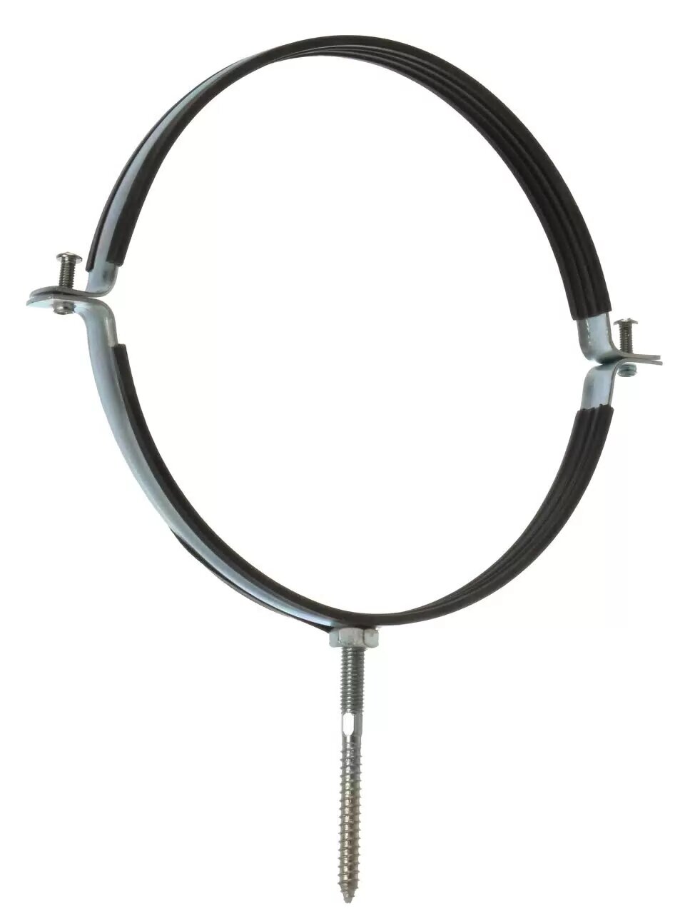 Хомут для крепления трубы, 8", 216-225 мм, сталь, со шпилькой и дюбелем, СантехКреп, 1.11.13.