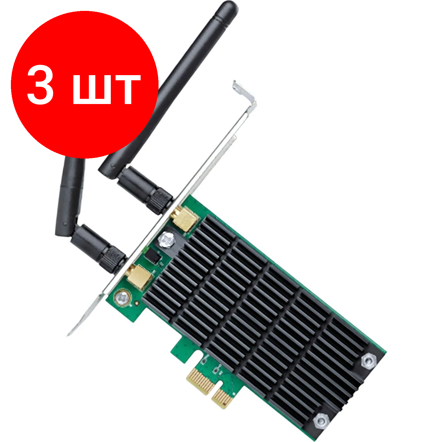 Комплект 3 штук, Сетевой адаптер WiFi TP-Link Archer T4E PCI Express