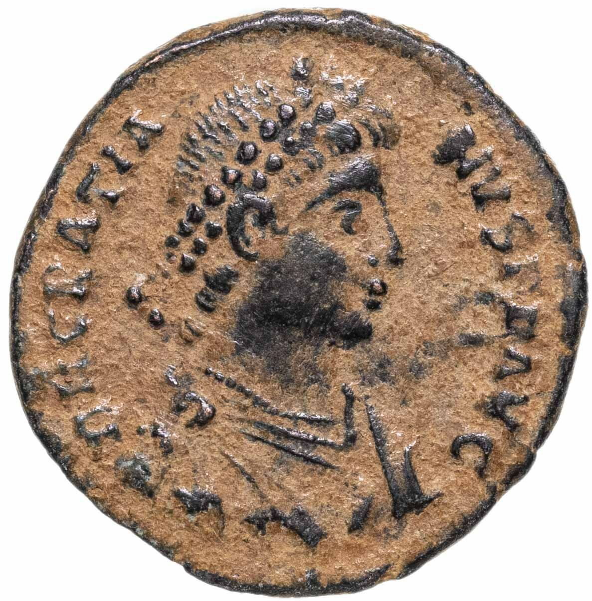 Римская империя, Грациан, 367-383 годы, Нуммий , Медь, в сохранности VF-XF