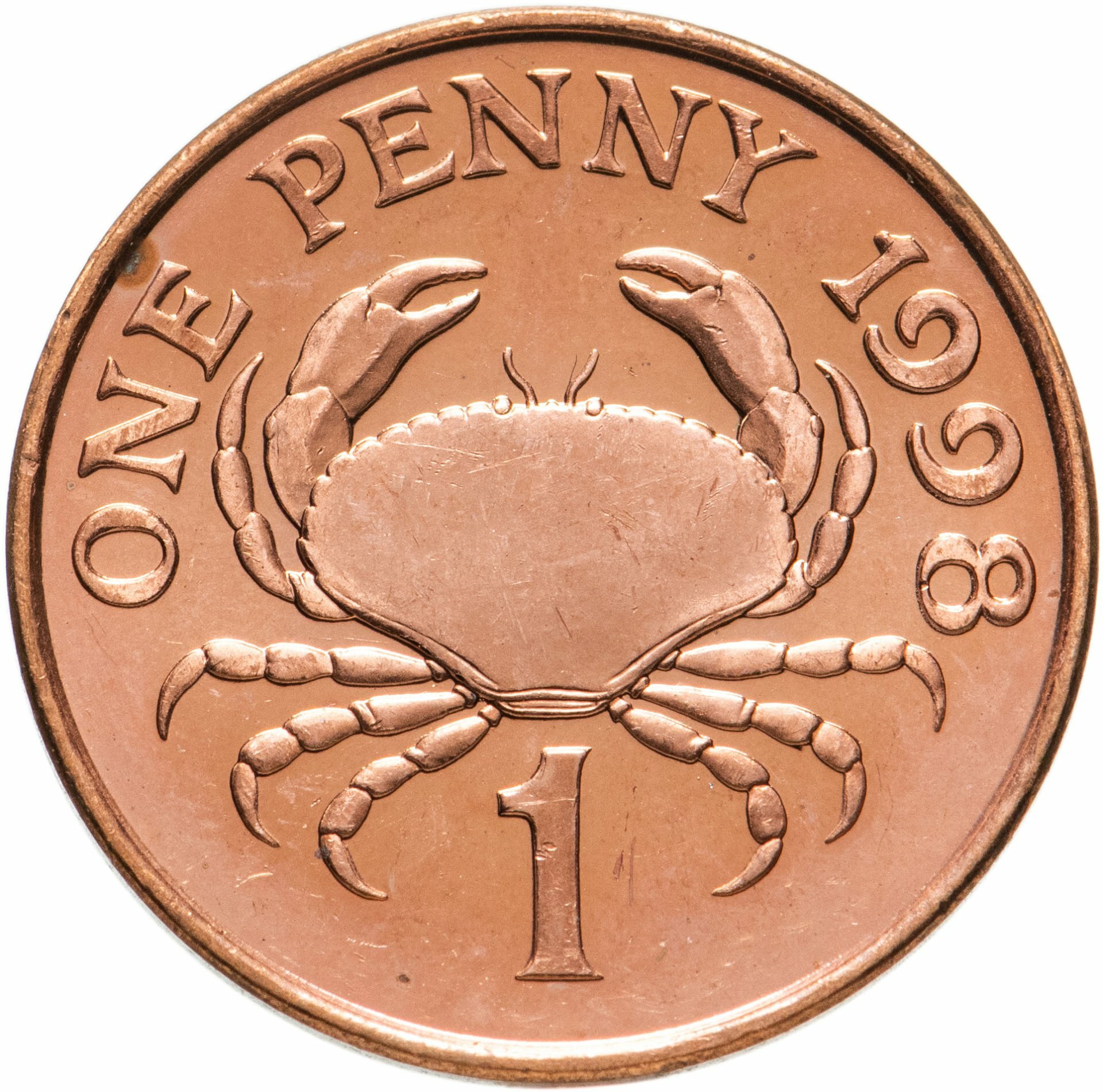 Гернси 1 пенни penny 1998, Сталь, в сохранности UNC