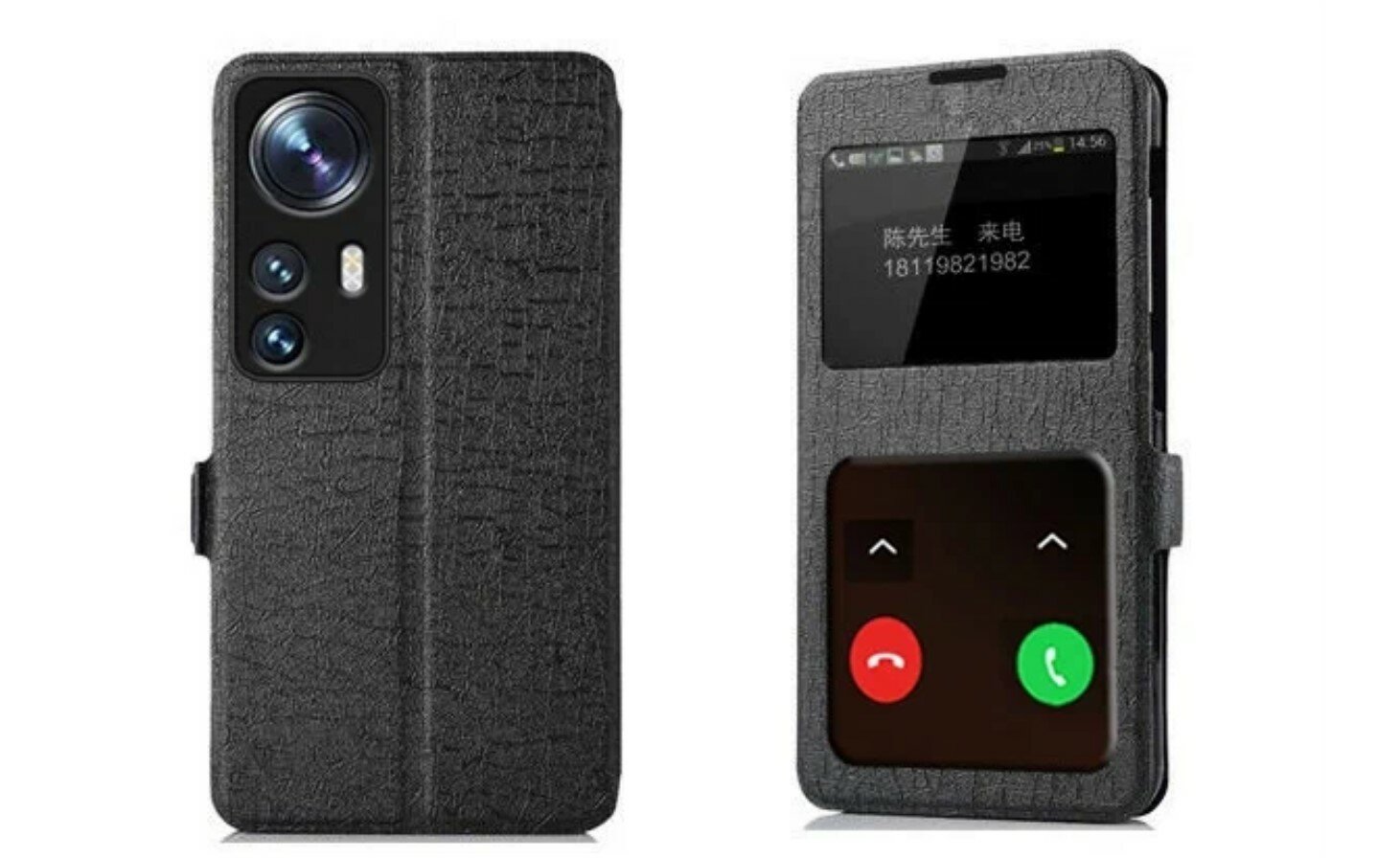 Чехол-книжка MyPads Con Una Finestra для Xiaomi 12T Pro с окном вызова предпросмотра и свайпом черный