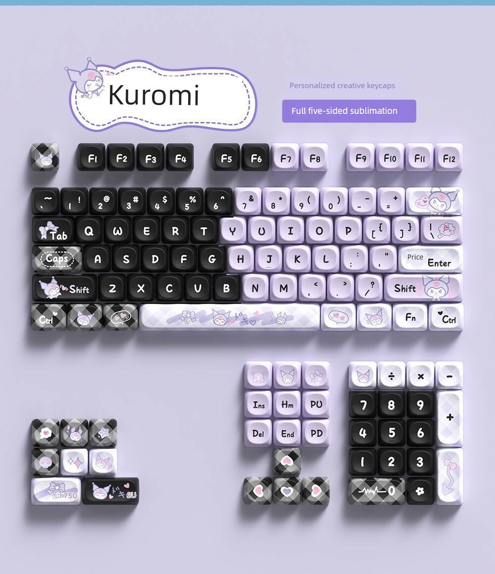 Механическая клавиатура CHERRY Cherry MX3.0S Kuromi для гейминга и киберспорта, настраиваемая, милая, 2.4G, Bluetooth,