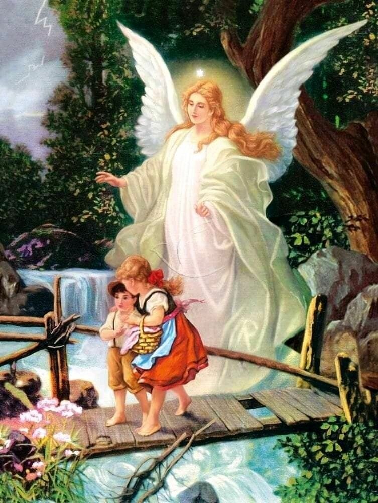 Алмазная живопись"Ангел-хранитель", 5D, круглая, 40x50 см. Производитель: Brose Art.