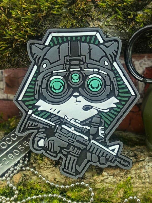 Нашивка-патч спецназ котик С автоматом 3D PVC 7,5х8,5