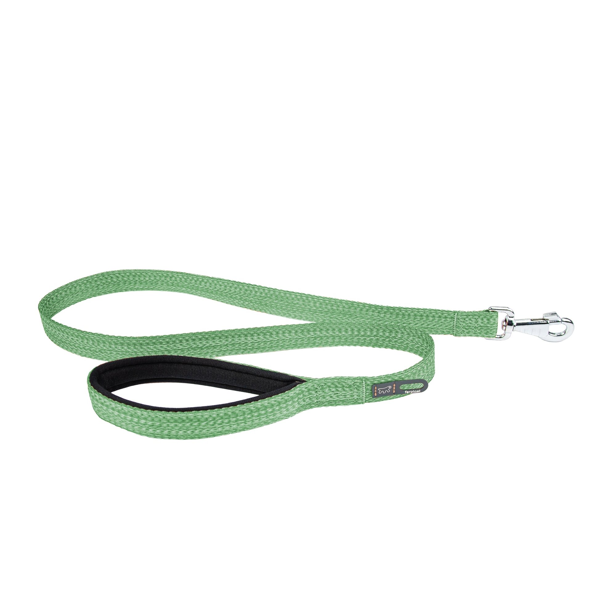 Поводок Ferplast GREENER SOFT G20/120 эконейлон, с мягкой ручкой и держателем для пакетов, зелёный