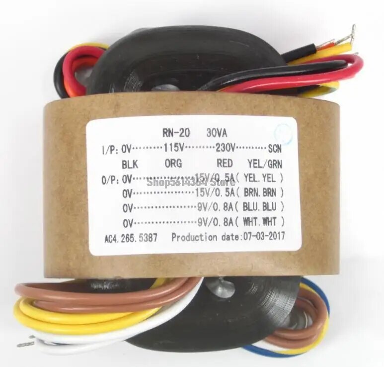 Трансформатор R-core 30Вт 0-115-230V 9/12/15/18/24V Double 18V