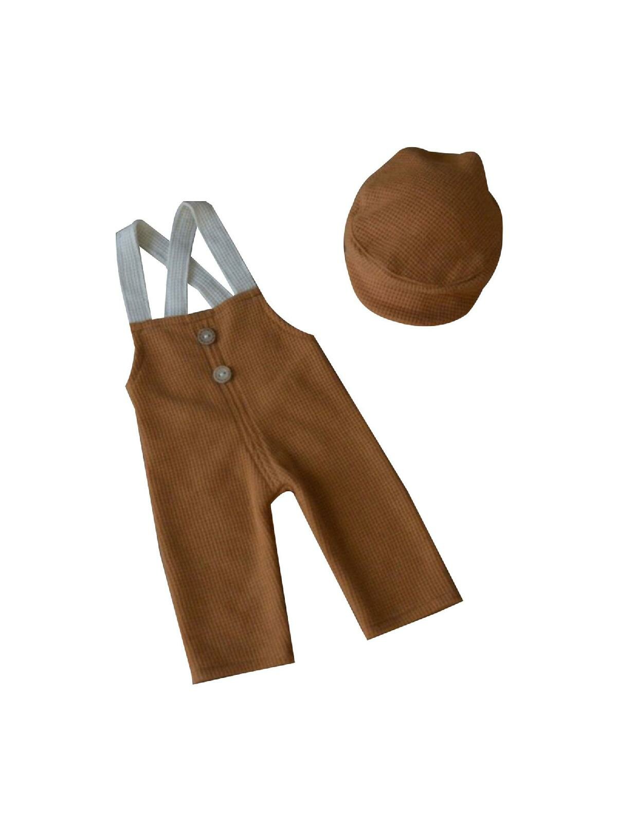 Реквизит для фотосессии новорожденного, милая шляпа, брюки, комбинезон, комплект костюмов для младенцев