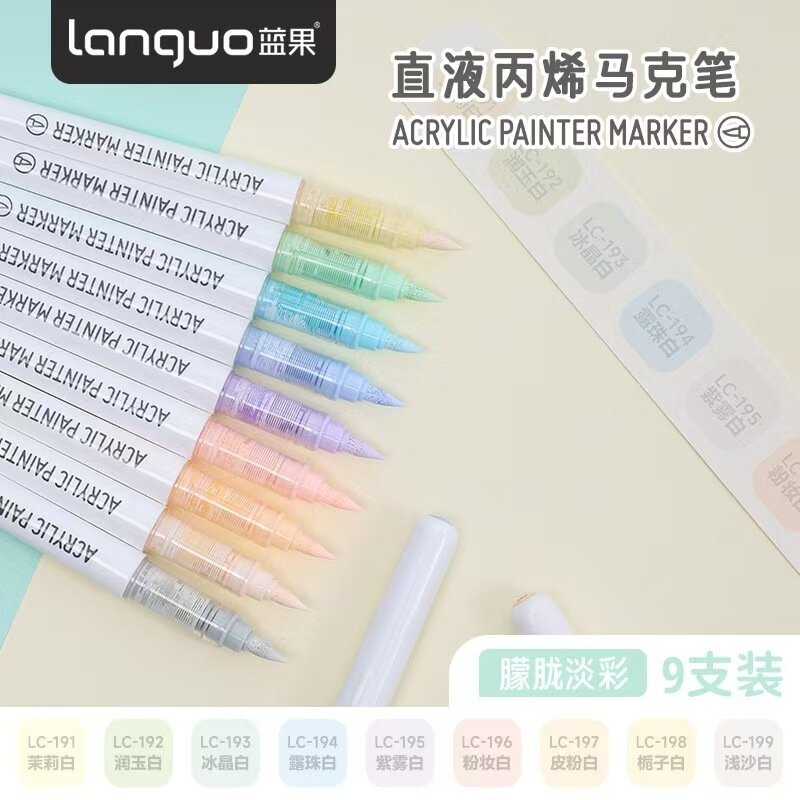 Синий фруктовый прямой жидкий акриловый маркер, мягкий наконечник, водонепроницаемый, новые цвета, 207 цветов, полный набор для рисования, специальное использование для студентов