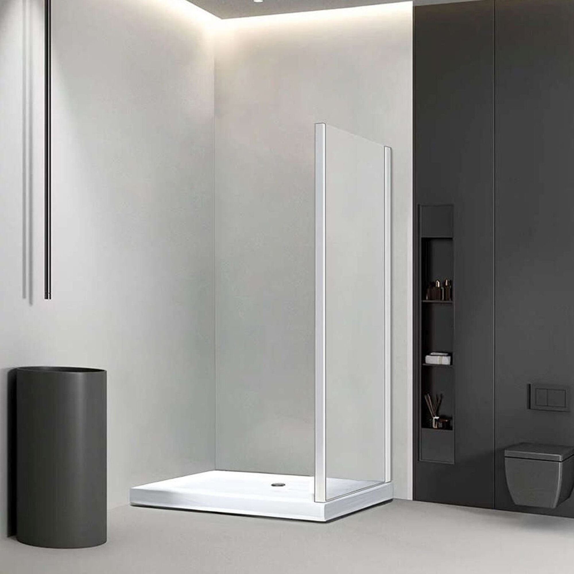 Боковая панель Veconi KP-01 KP01-100-01-C1 1010х1850 стекло прозрачное 5 мм