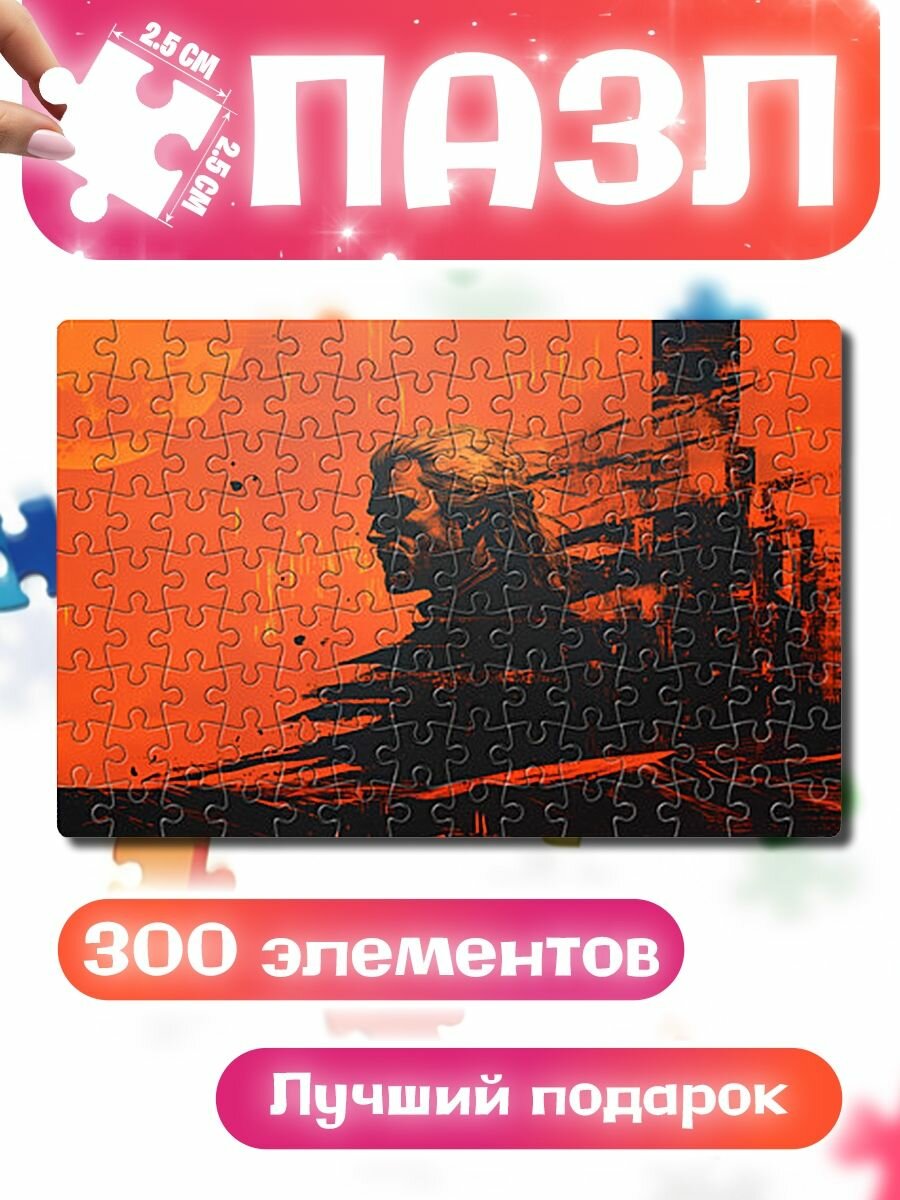 Пазлы для детей и взрослых Ведьмак красный портрет