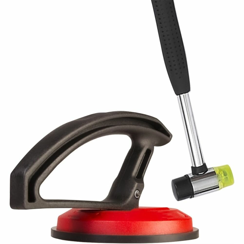 Инструмент для ремонта текстурированных полов с молотком и специальной присоской для захвата подходит для ламината, виниловых досок и твёрдой древесины