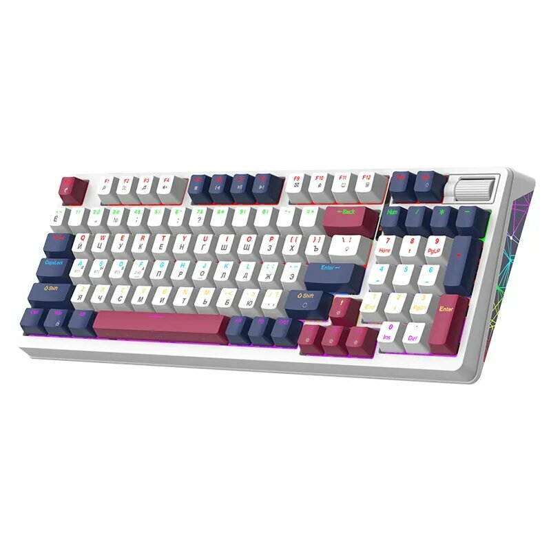 XUNFOX Игровая клавиатура беспроводная , Английская раскладка, фиолетовый, сиреневый