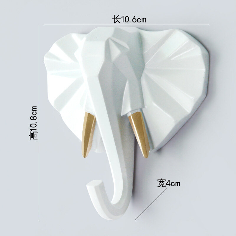 Креативный крючок для одежды в виде животного, без сверления, декоративный крючок с головой оленя, клейкий настенный крючок для одежды и шляп, ключница за дверью