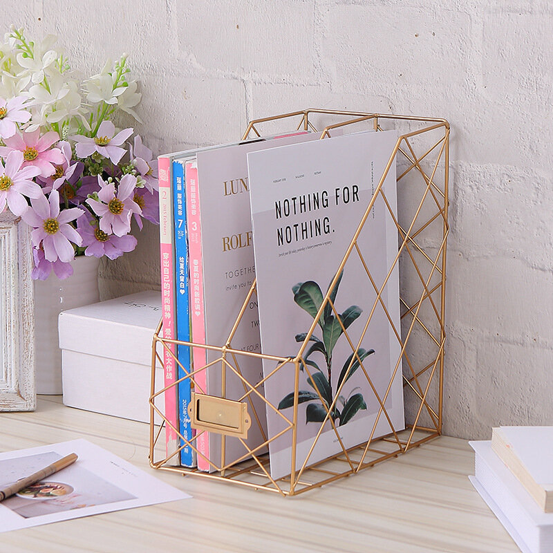 Стойка для журналов, настольная стойка для хранения, маленькая железная арт-поверхность, органайзер для офисного стола, прикроватная полка, скандинавская книжная полка, пианино из массива дерева
