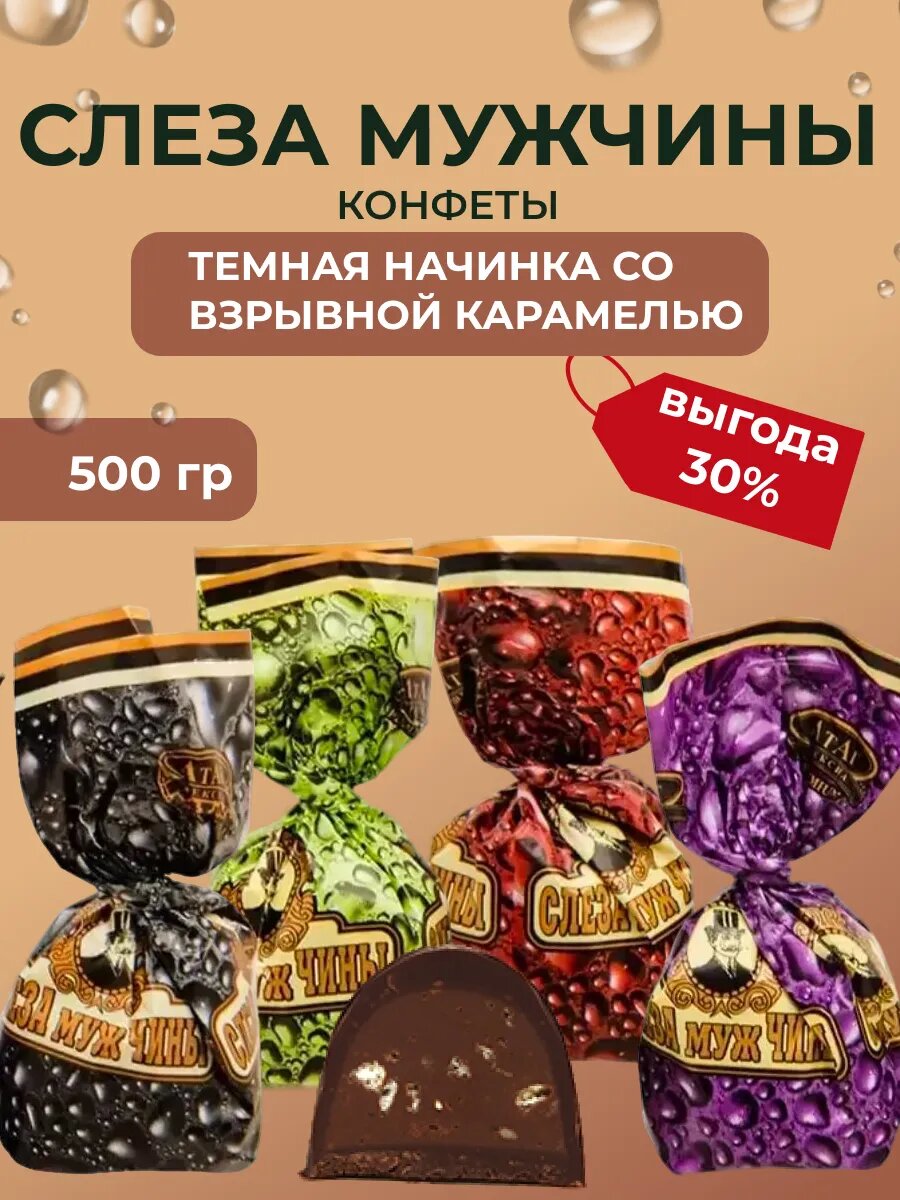 Конфеты ассорти "Слеза мужчины" от Атаг шоколадные подарочные 500 г