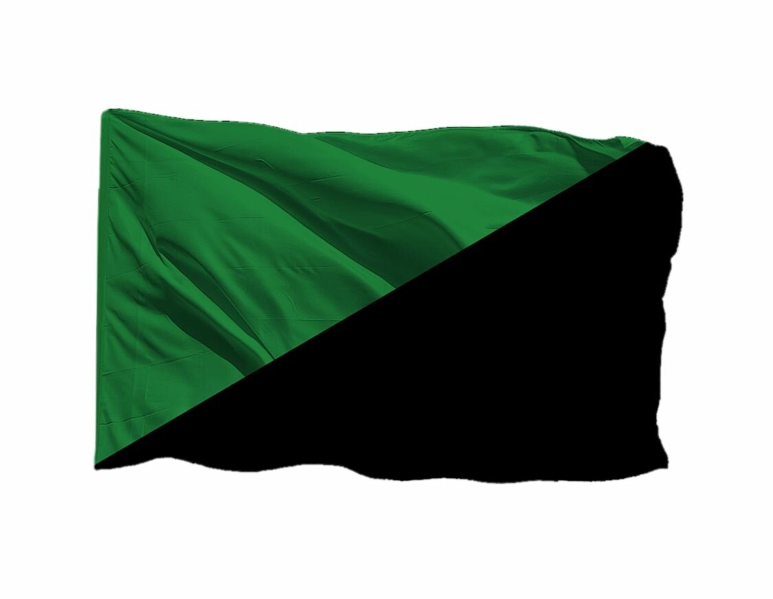 Флаг зелёного анархизма 70х105 см на сетке для флагштока