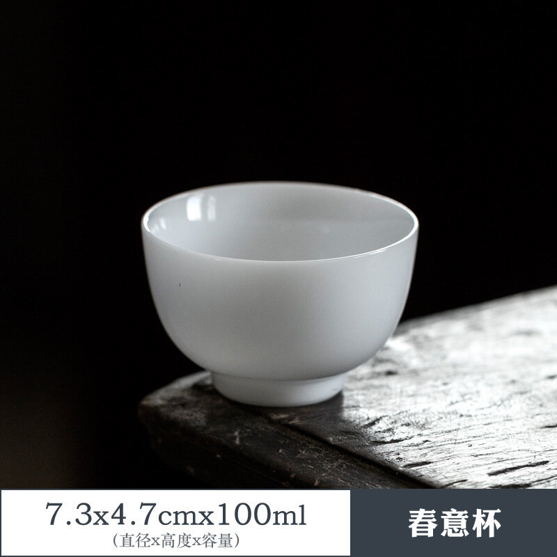 Ледяная овечка жирный нефрит Изысканная маленькая чайная чашка высокого класса Master Cup Dehua белый фарфоровый чайный