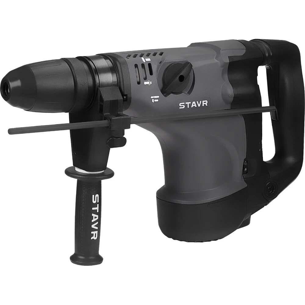Перфоратор Ставр SDS-MAX, 40мм, вертик, 1200Вт, Stavr SBH 1200-40, 2 реж, AVS, индик, 10Дж,235-500об/мин с рег-ой, 1350-2800уд/мин, кабель 5м (набор осн, кейс) 9030300324