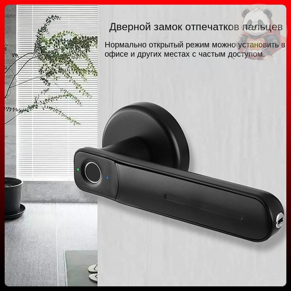 Ручка дверного замка с отпечатком пальца Умный электрический биометрический вход с 2 ключами