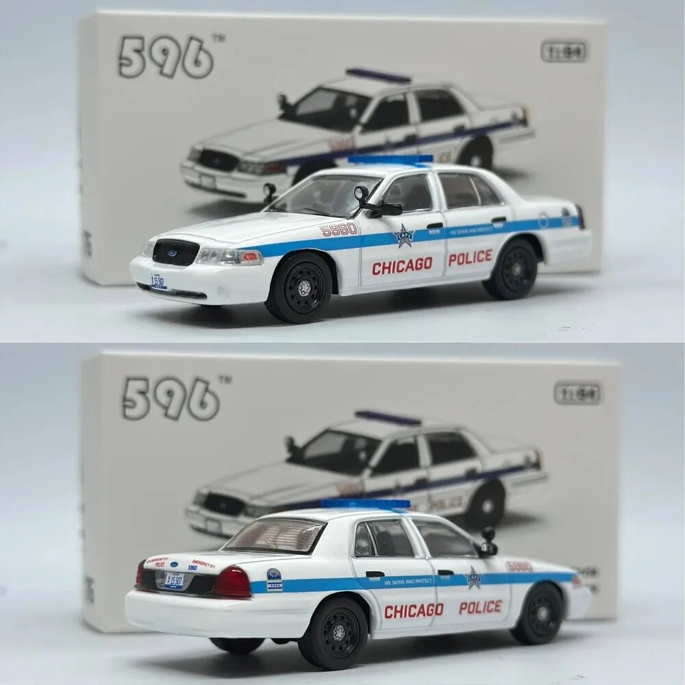 596 Model 1:64 Ford Crown VictoriaChicago, lllinois Police Коллекционная машинка