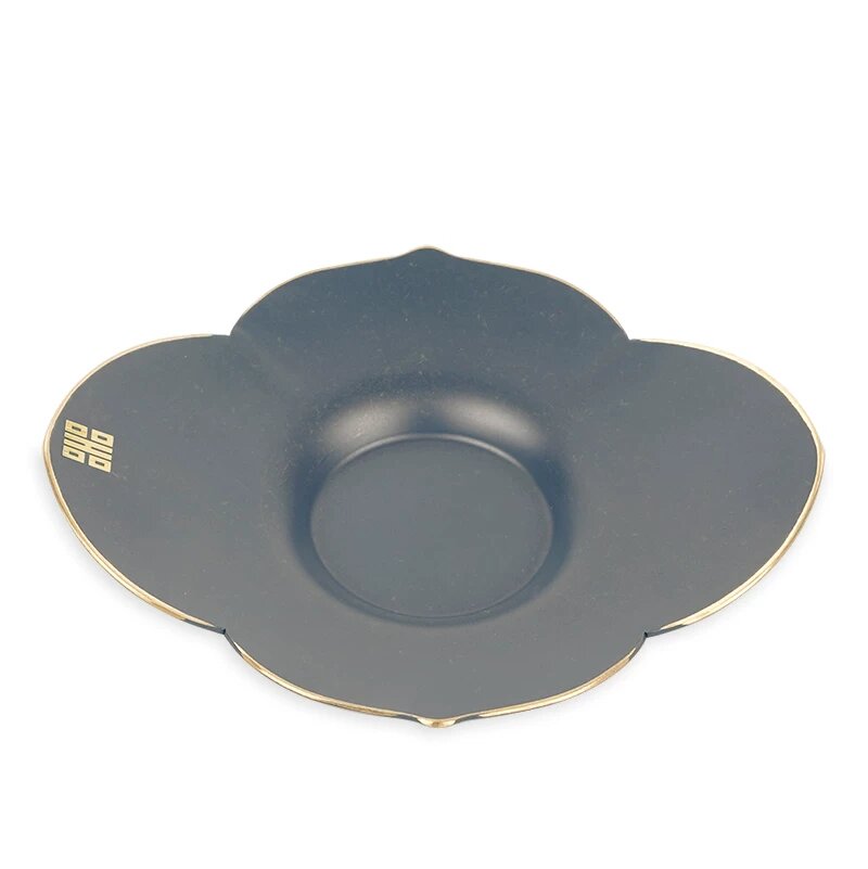 Медный подстаканник для чая, латунный термоизоляционный поднос для чашек, китайский ретро-аксессуар для чайной