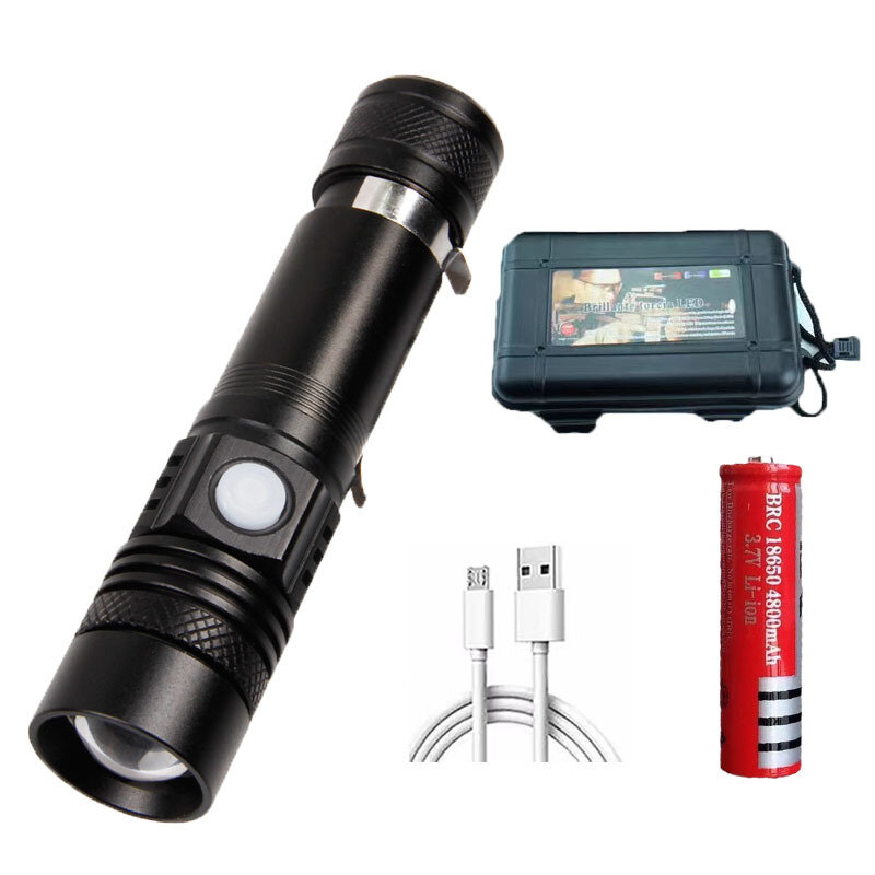 T6 зарядный зум мини-сильный фонарик на открытом воздухе светодиодный фонарик USB зарядный фонарик 518 взрывной фонарик