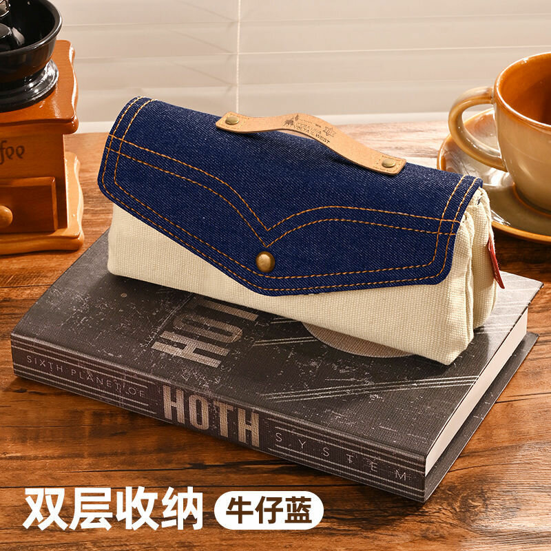 Джинсовый пенал Plaything, дизайн Sense Niche, для девочек средней школы, новая канцелярская коробка 2025 года, большая вместимость, простой ретро стиль