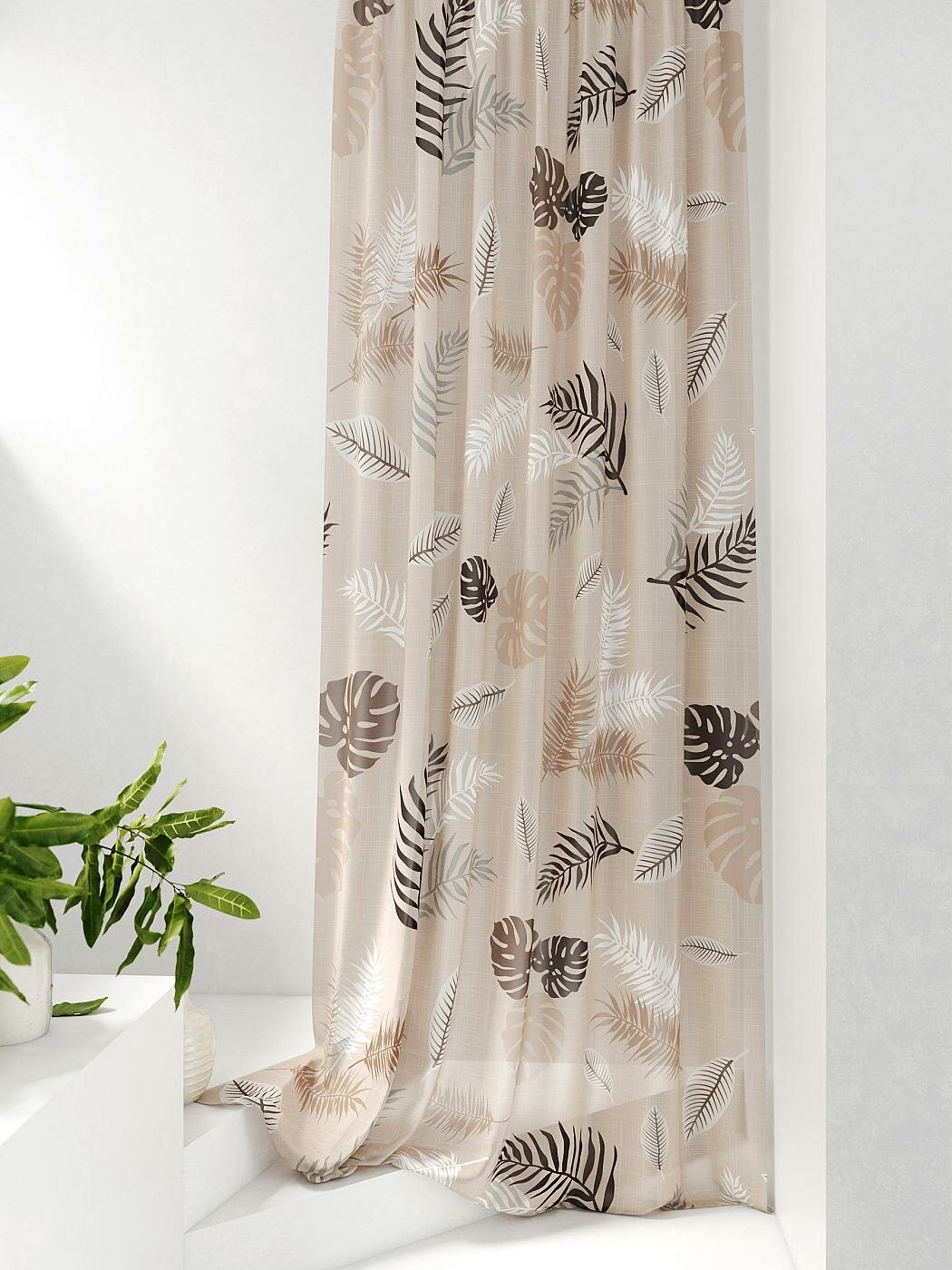 Штора для спальни и гостиной готовая 150x260 см с рисунком (589097-260)