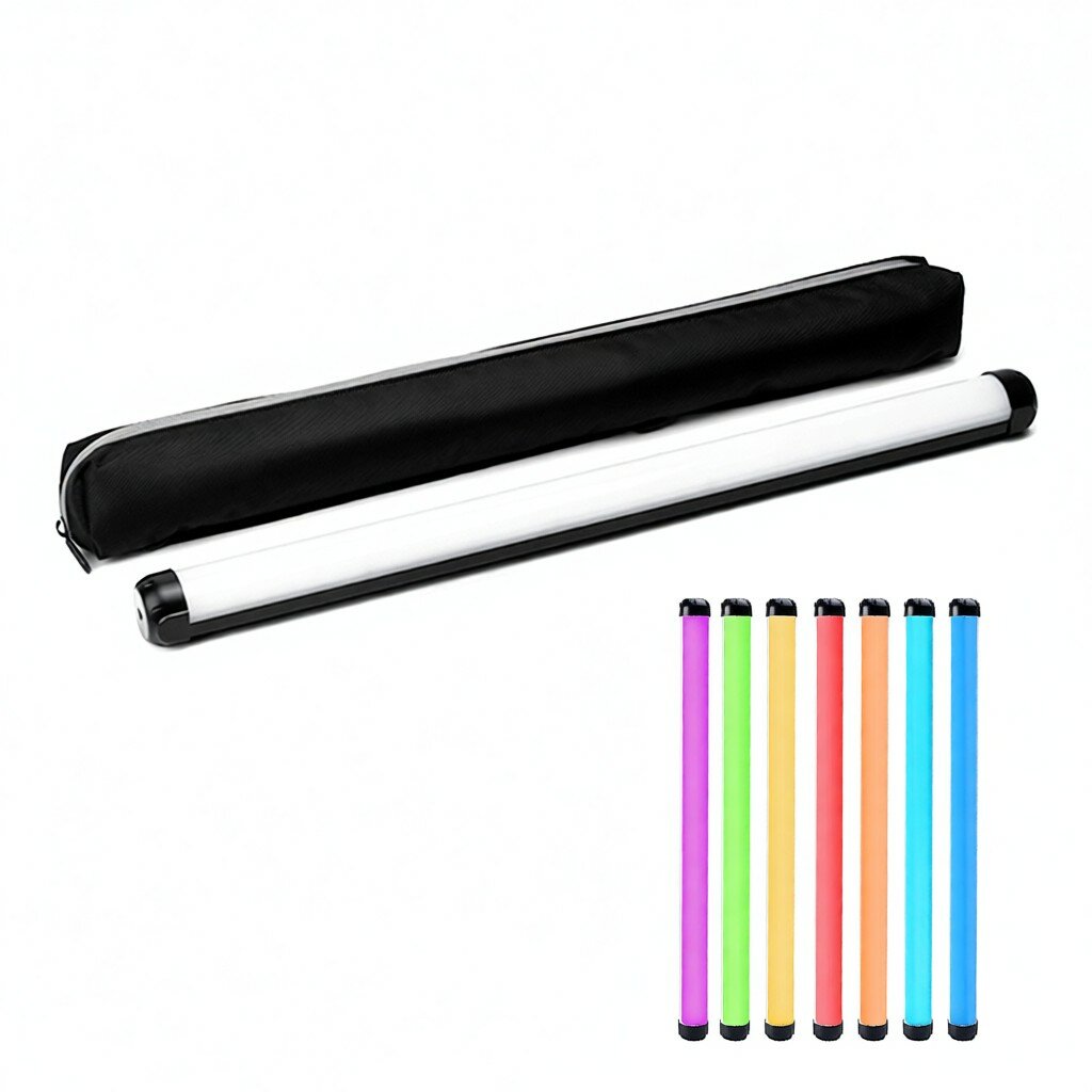 VILTROX K60 20W RGB LED Light Bi-Color Light Tube Portable Fill Light Wand Stick 2500K-8500K Dimmable TLCI≥97 CRI≥95 OLED Screen Wireless Remote Control 1 Light Stick 1 Storage Bag 1 Type-C Cable 1 Manual