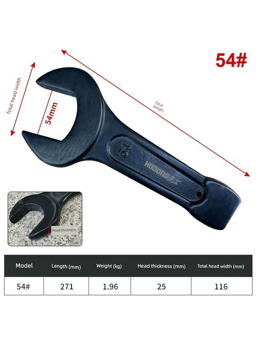 Ударный ключ с открытым концом (54 мм)