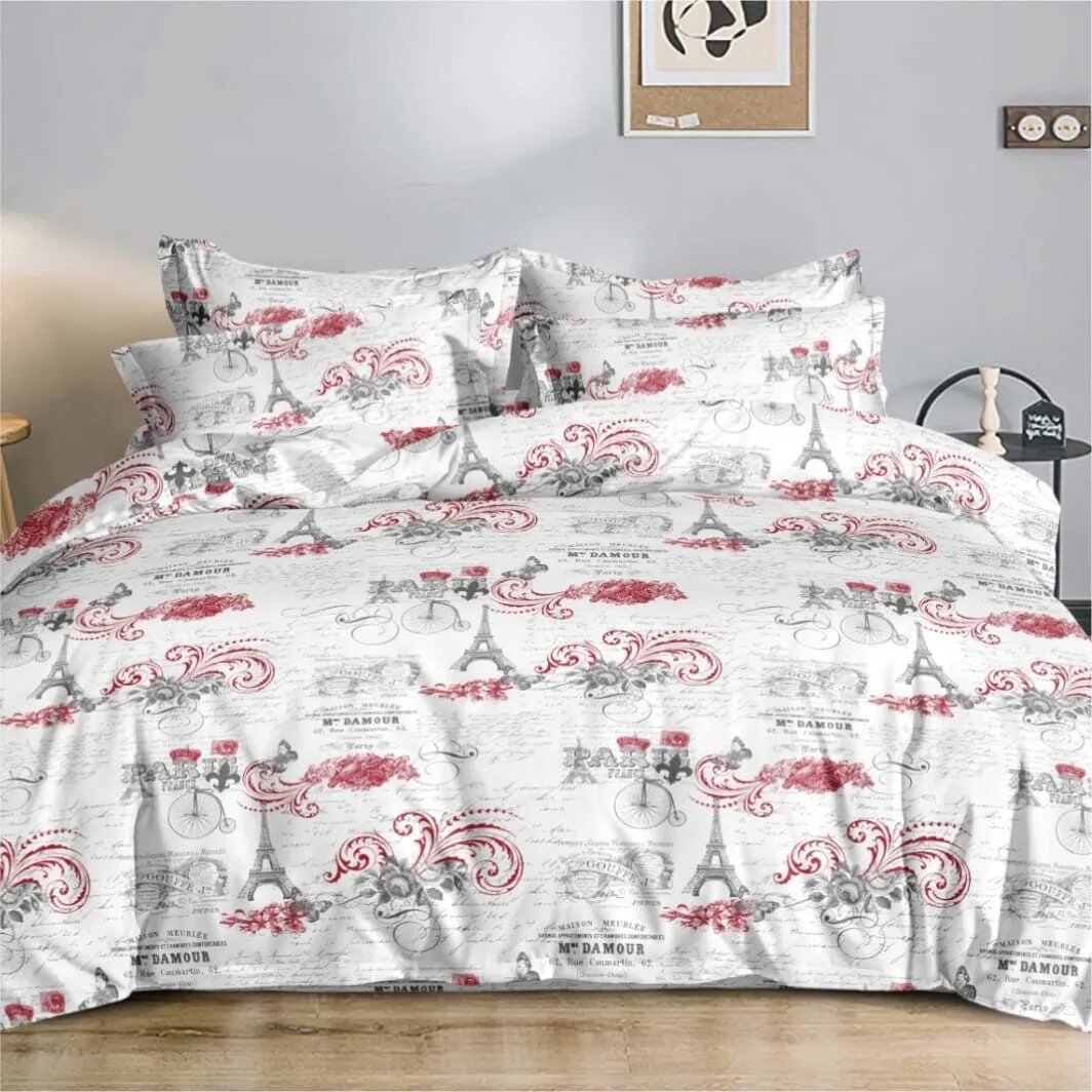 Комплект постельного белья Эко Сатин "Романтическое путешествие" 1.5 спальный