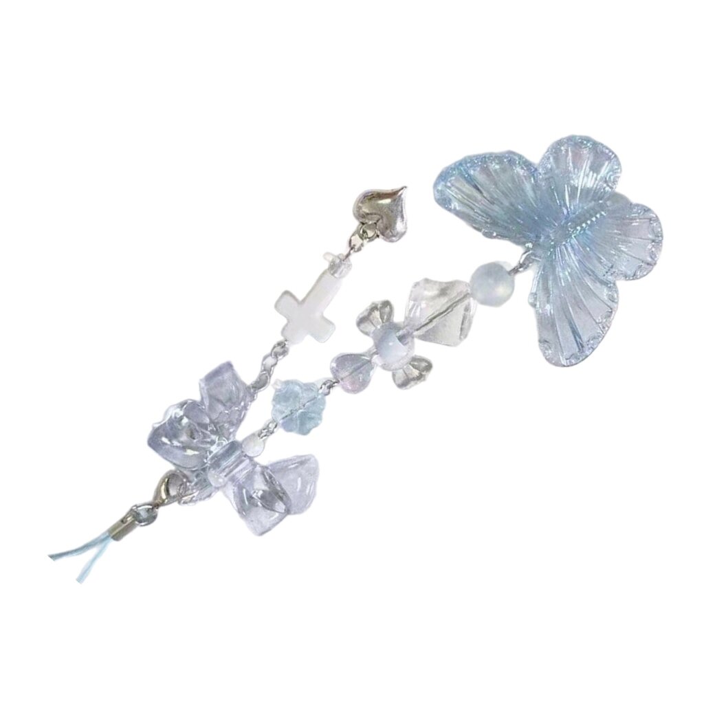 Подвеска в виде бабочки с бантом, Милая Телефонная цепочка, Подвесное украшение, Брелок на шнурке, Небольшой подарок для женщин и девочек