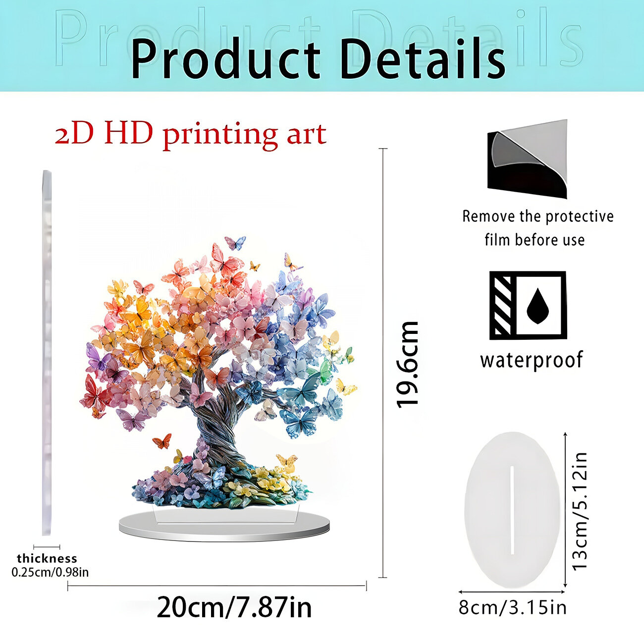 Дерево жизни с падающими листьями на День святого Валентина, 2D плоский акриловый декор для дома, украшение для спальни