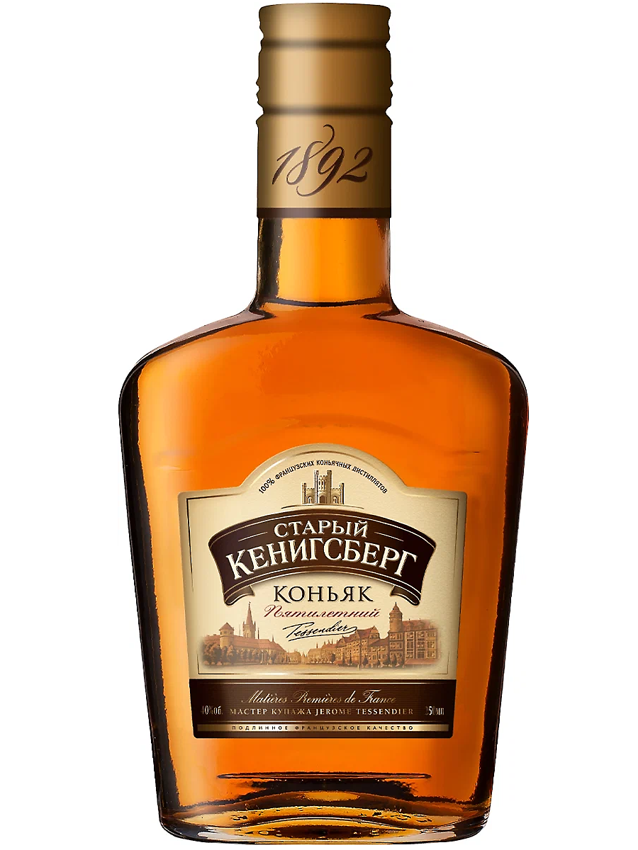 Коньяк Старый Кенигсберг 5 лет, 0,25 л, 5 звезд, 40%, Россия