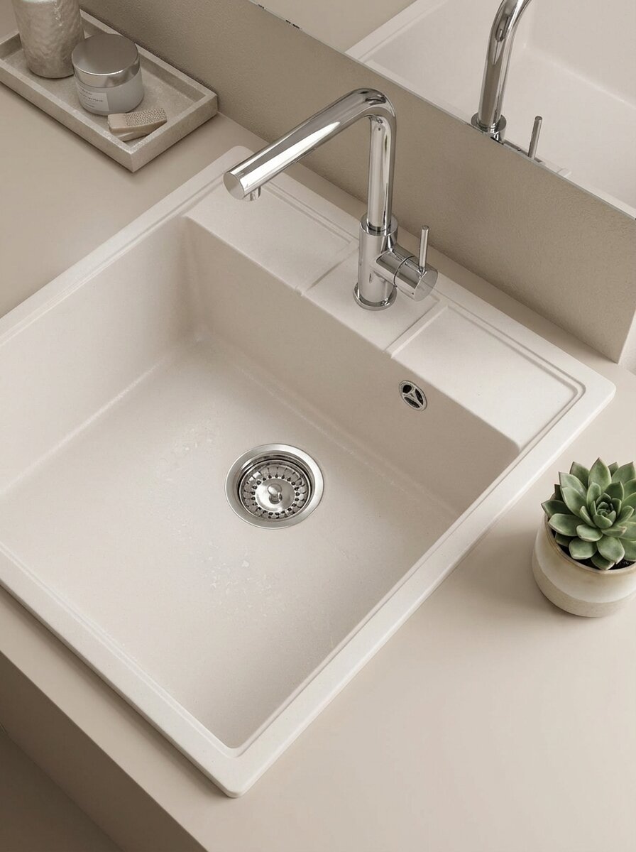 Мойка для кухни из искусственного камня Ulgran U-406-331, белый