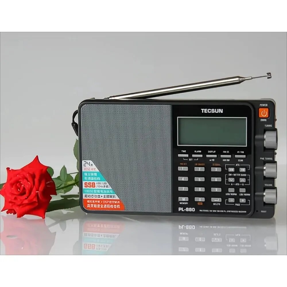 TECSUN PL-880 Цифровой радиоприемник с FM / SW / MW / LW / SSB, портативный коротковолновый радиоприемник, часы, таймер, отображение дисплея — фото 1