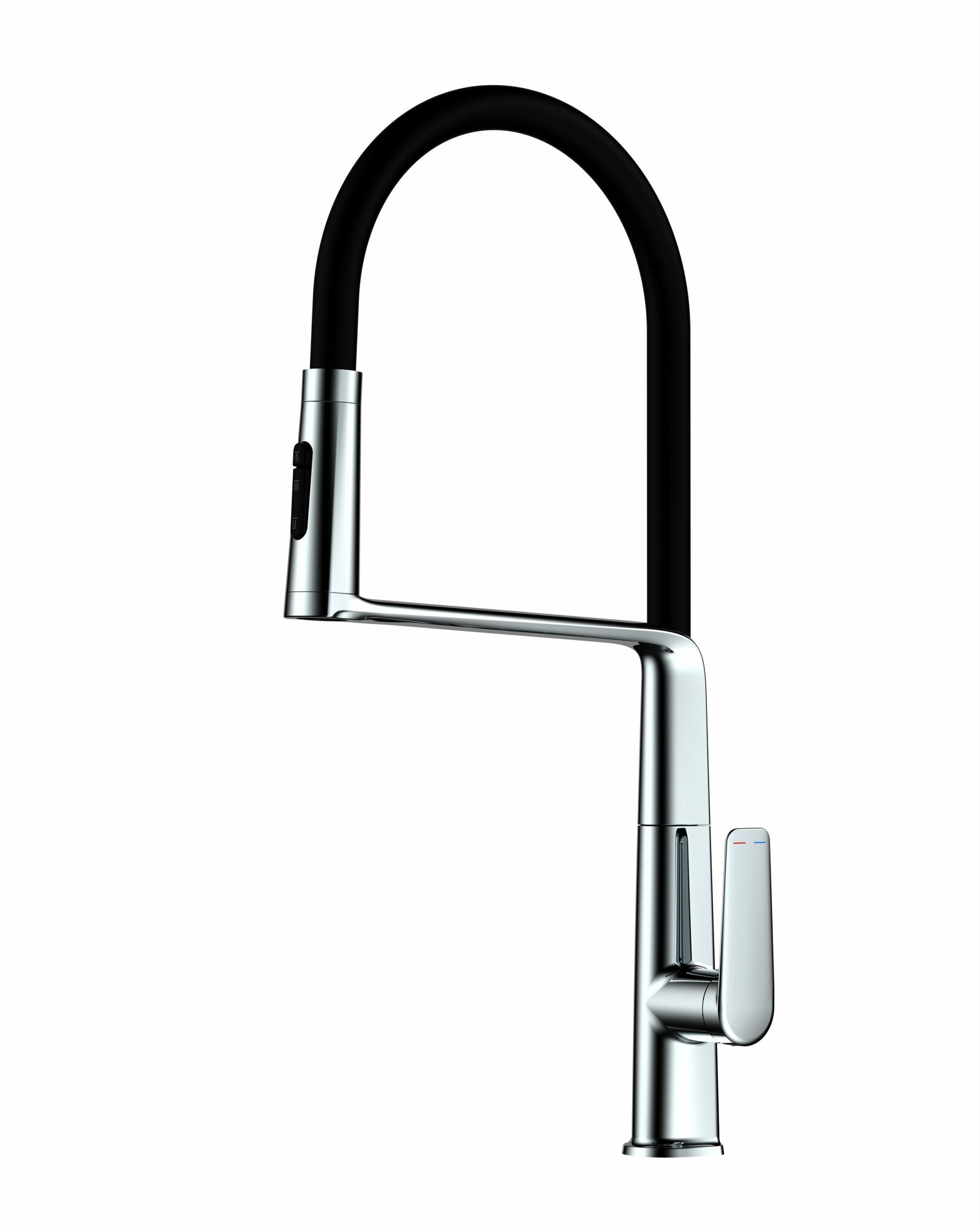 Смеситель для кухни Vincea VKF-118CH хром, с 3-режимным изливом, поворотный гибкий шланг с магнитным фиксатором