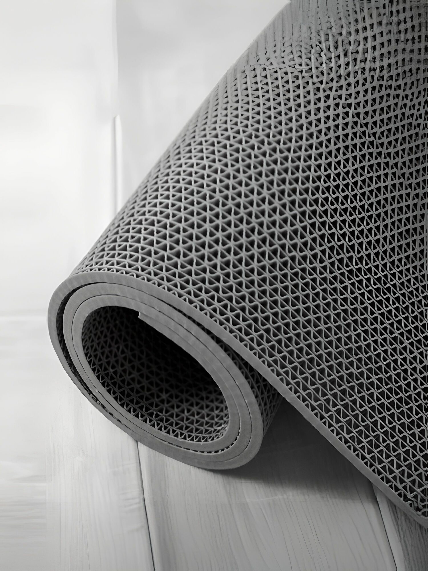 Коврик ПВХ противоскользящий Зиг Заг 0,5х0,9м, высота 5мм, цвет серый, защитная дорожка для бассейнов, бани и сауны