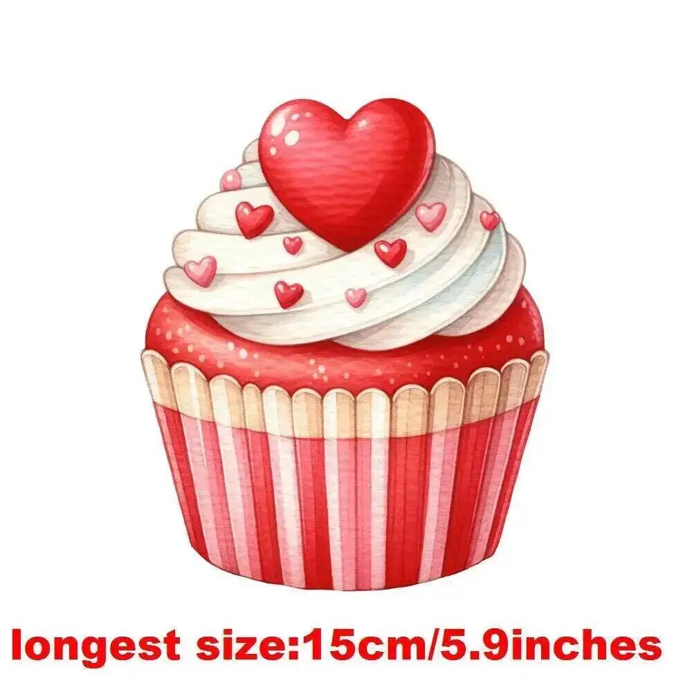 15 см детские мультяшные рождественские сердечки с любовью, печенье, Dtf, переводные нашивки, готовые к пресу нашивки для одежды, теплопередающие нашивки, наклейки