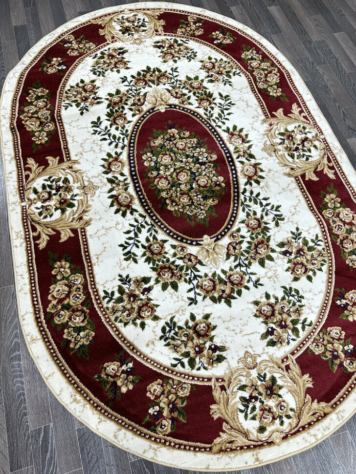 Ковер, Овал, Бежевый, Бордовый, Золотистый, Зеленый, Классический, Викторианский, Прованс, на пол, в гостиную, спальню, в ассортименте (60 см. на 110 см.)