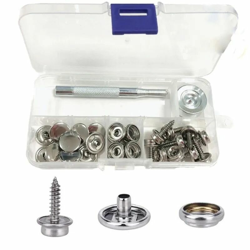 10 комплектов 15 мм брезента Пуговиц, кнопка из нержавеющей стали, аксессуары для тентов, с инструментом для установки.