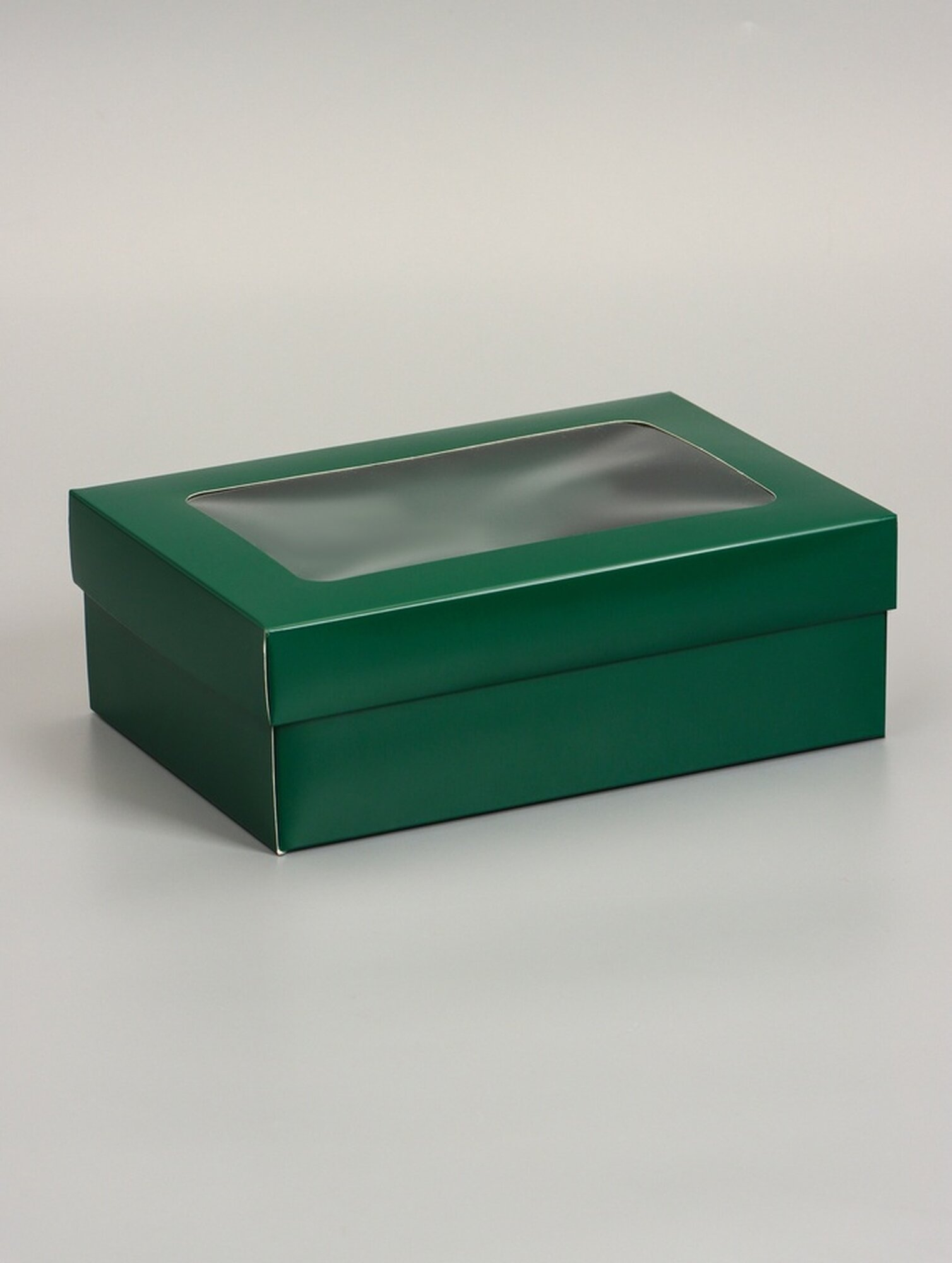 Коробка складная «Армейский зелёный», с окном 21 х 15 х 7 см 10919415