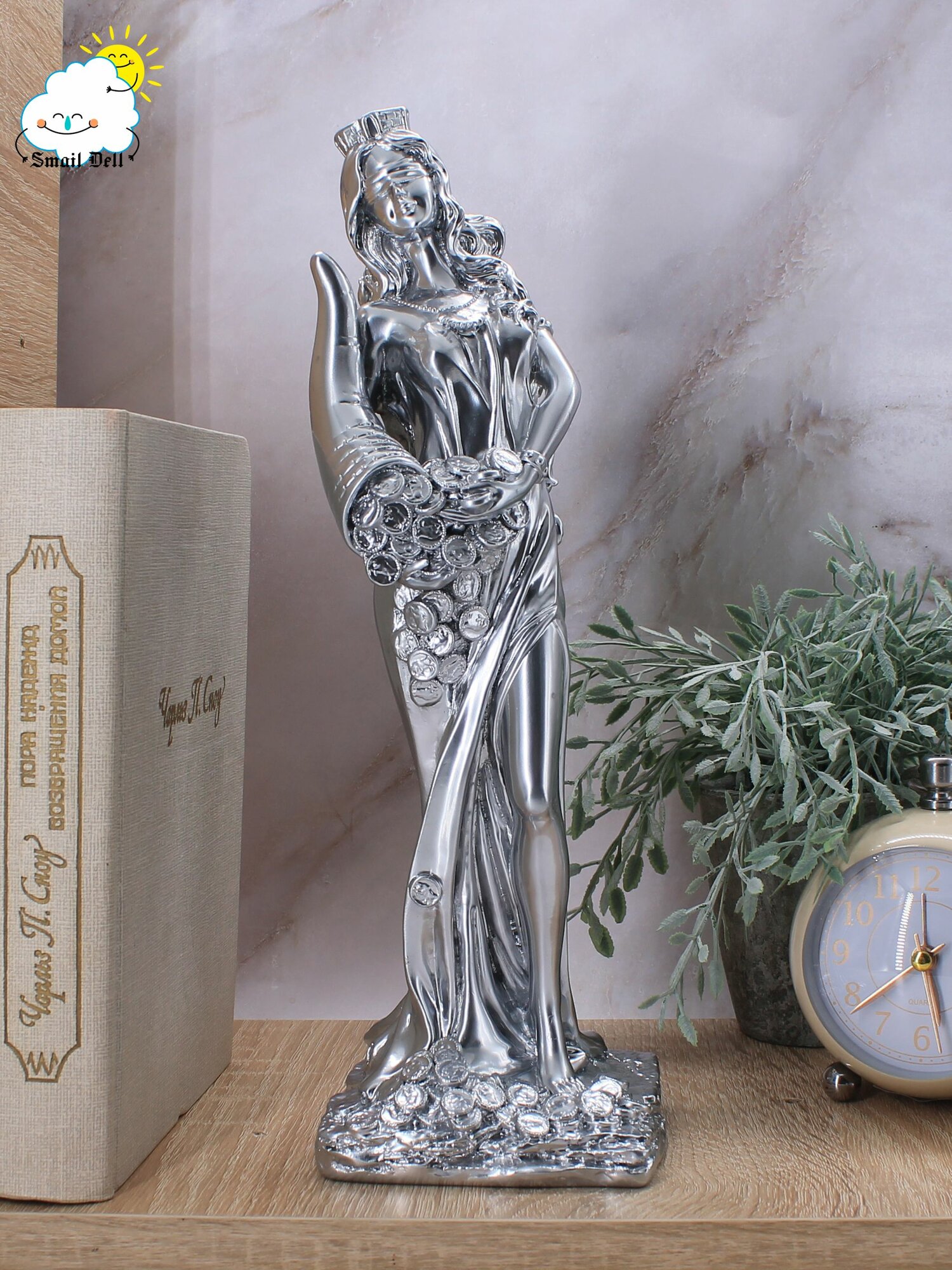 Статуэтка Фортуна "Богиня удачи" , 30 см , гипс, цвет серебристый