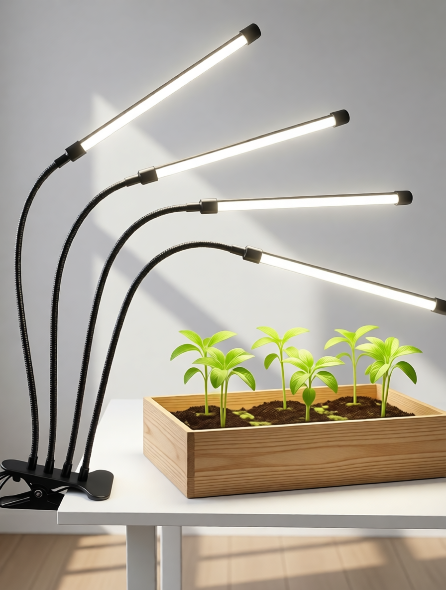 Светильник для рассады, растений на прищепке, полного спектра, 40 Вт (4x10 Вт), купить для рассады и цветов (фитолампа)